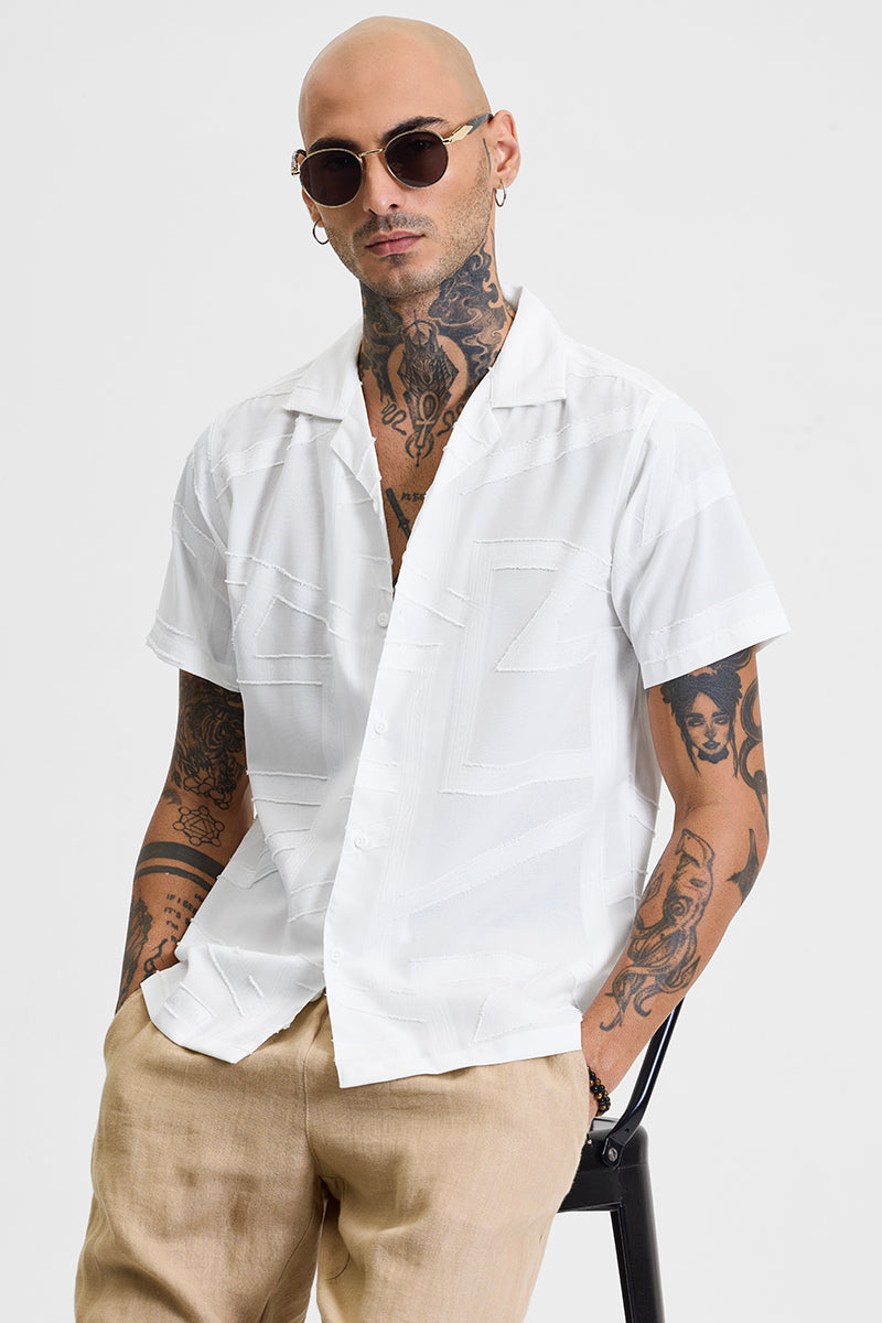 Buy Men's White Geometric Box Fit Shirts Online | Snitch – SNITCH