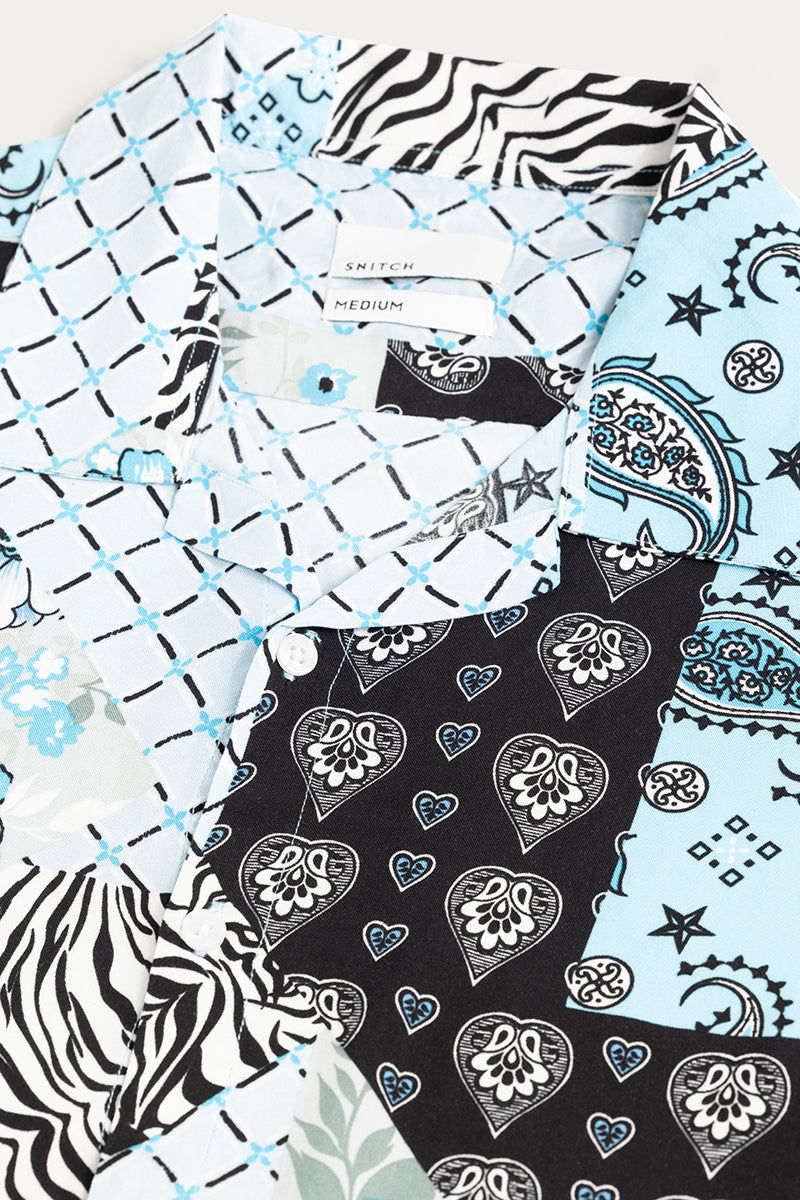 Buy Men's Mix-Match Vector Blue Co-Ords Online | SNITCH