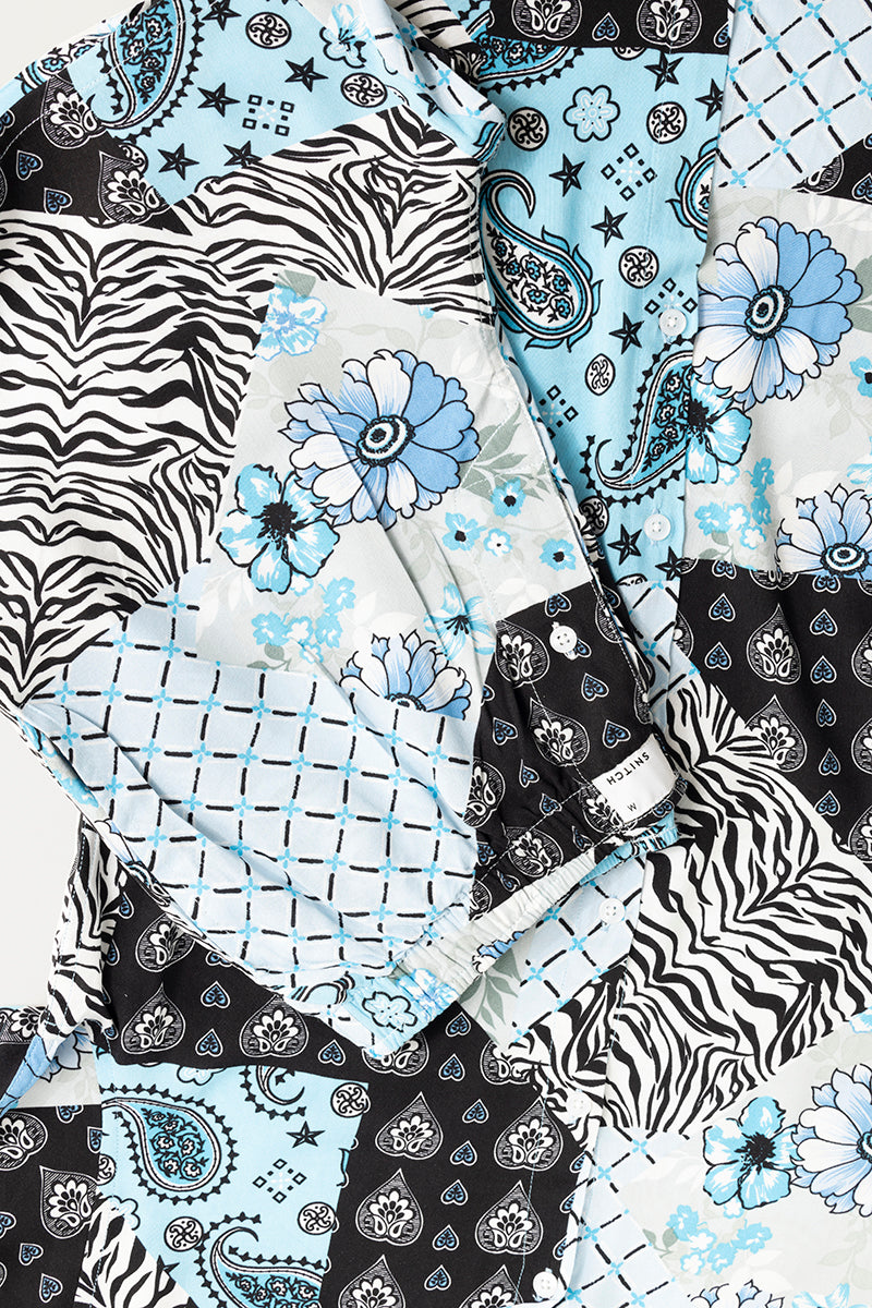 Buy Men's Mix-Match Vector Blue Co-Ords Online | SNITCH