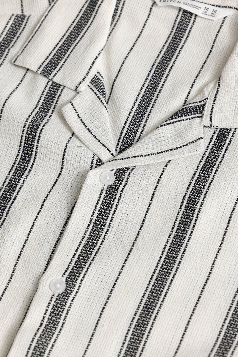 Buy Men's Neutral Stripe White Shirt Online | SNITCH