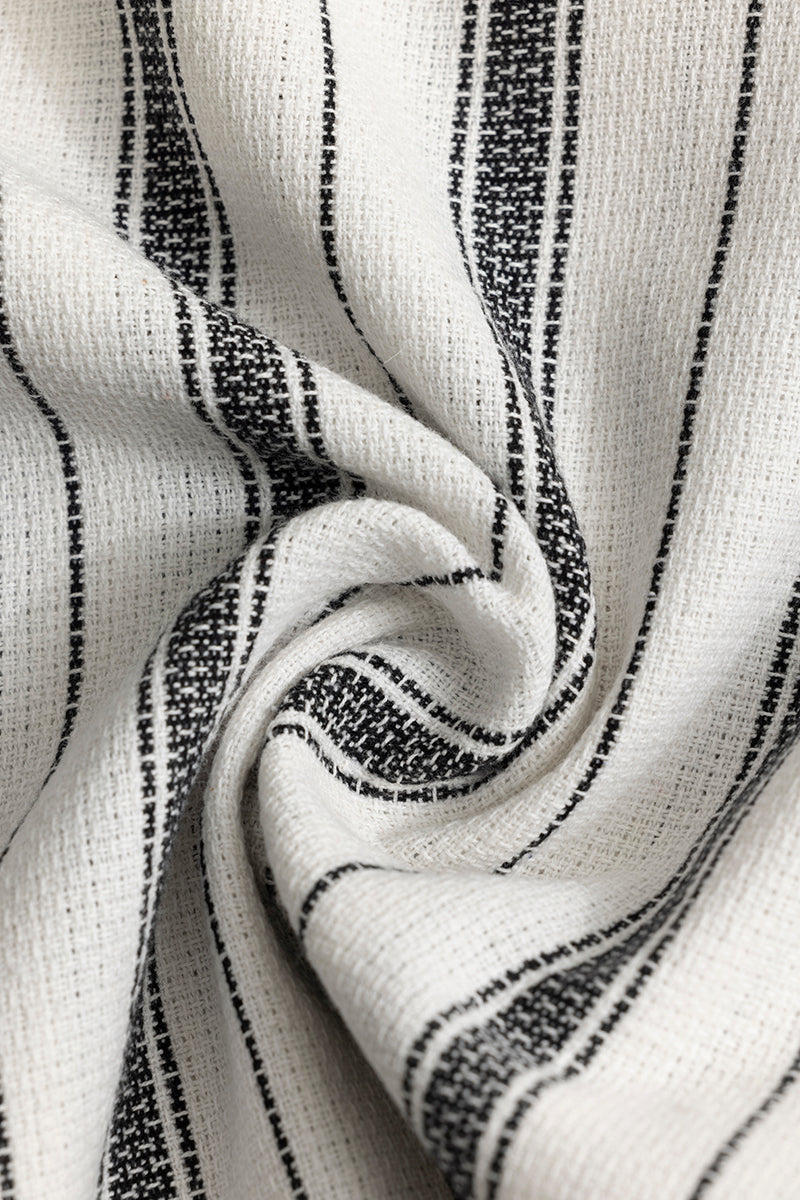 Buy Men's Neutral Stripe White Shirt Online | SNITCH