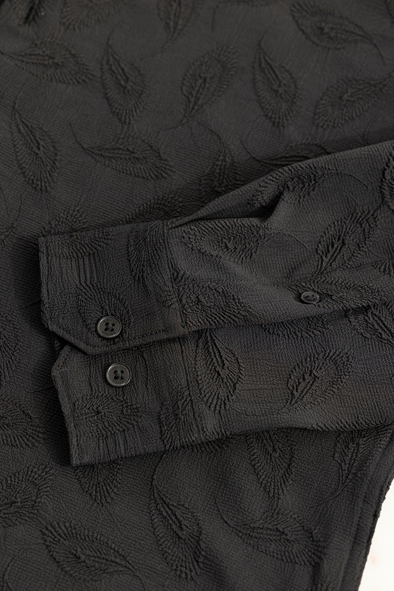 Buy Men's Leafage Black Shirt Online | SNITCH