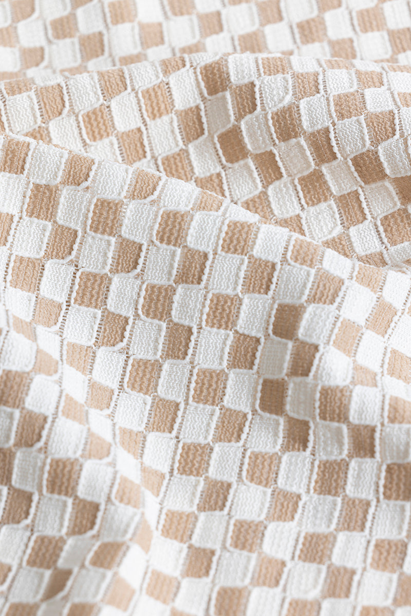 Buy Men's Snug Beige Checked Shirt Online | SNITCH