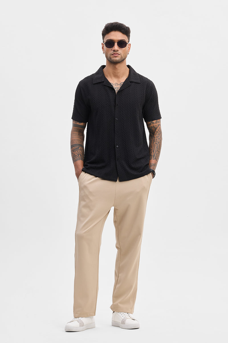 Buy Men's Black Textured Box Fit Shirts Online | Snitch – SNITCH