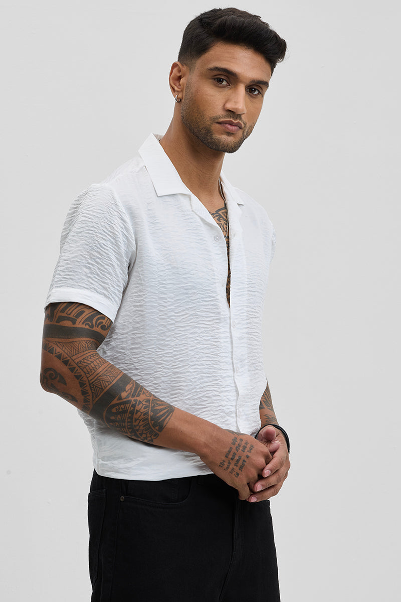 Buy Men's White Textured Box Fit Shirts Online | Snitch – SNITCH