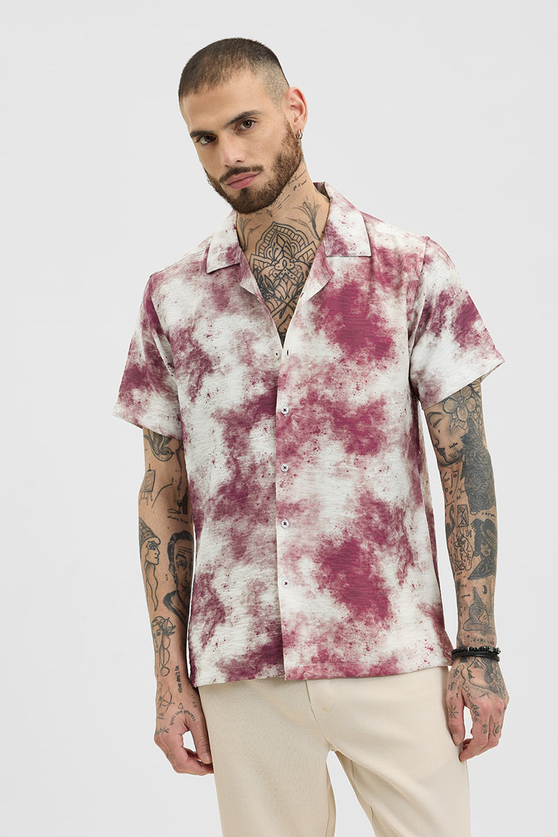 Buy Men's Magenta Abstract Box Fit Box Fit Shirts Online | Snitch – SNITCH