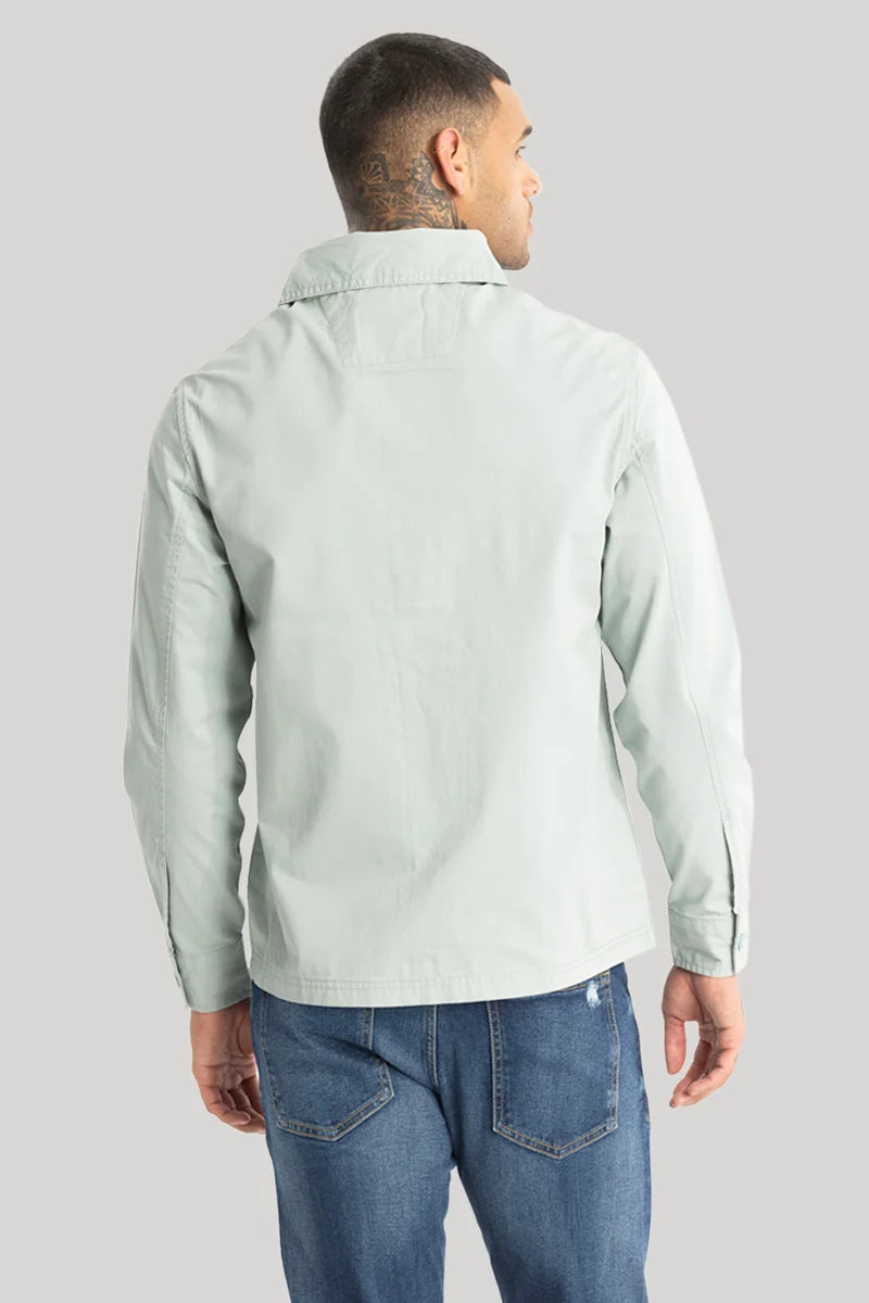 Buy Men's Double Pocket Light Blue Plain Overshirt Online | Snitch – SNITCH