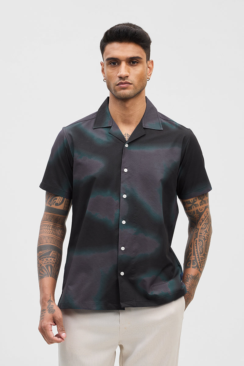 Buy Men's Charcoal Grey Abstract Box Fit Shirts Online | Snitch – SNITCH