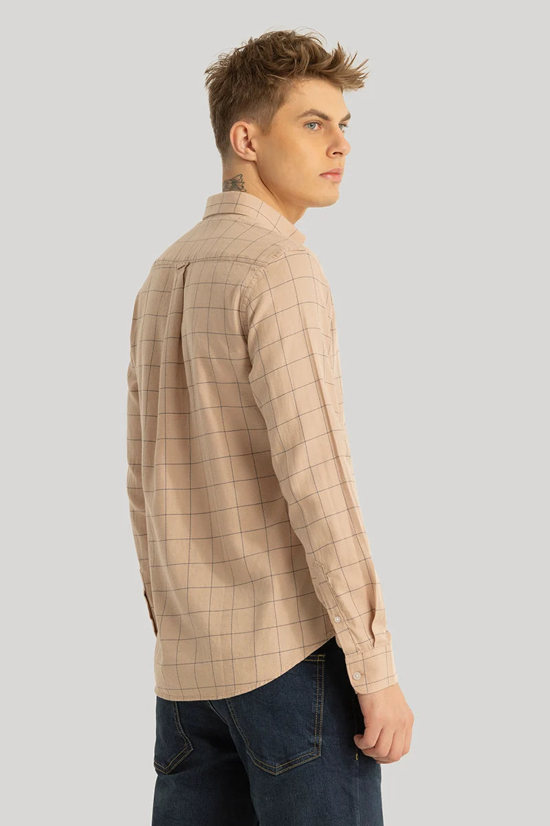 Buy Men's Philippe Beige Checks Shirts Online | Snitch – SNITCH