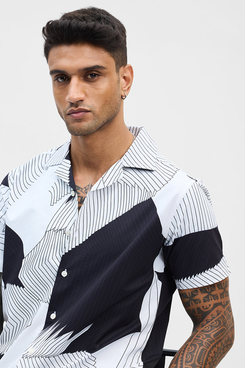 Buy Men's White Abstract Box Fit Shirts Online | Snitch – SNITCH