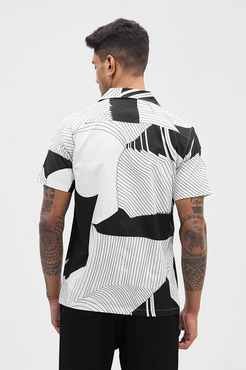 Buy Men's White Abstract Box Fit Shirts Online | Snitch – SNITCH