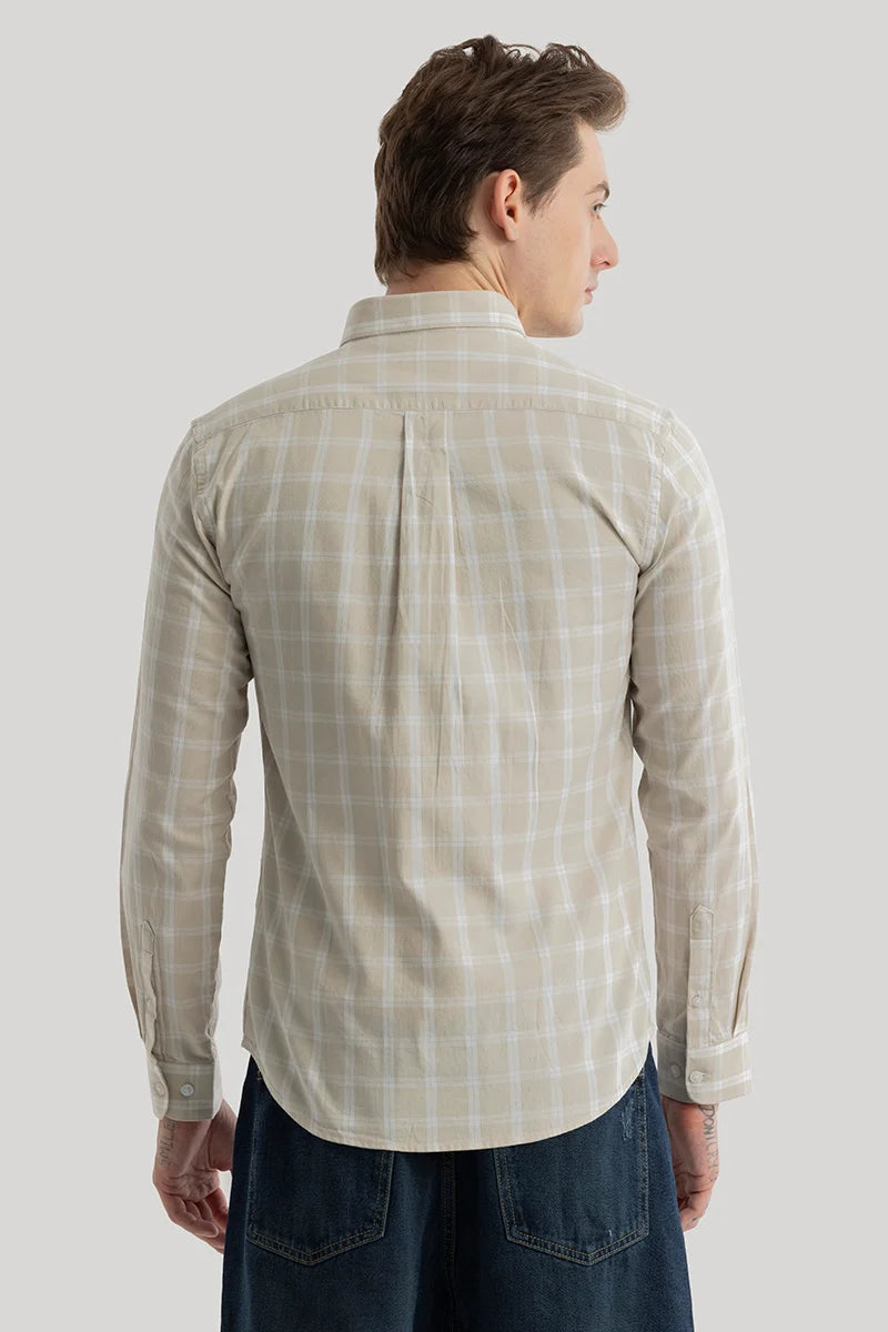 Buy Men's Antonio Beige Checks Shirts Online | Snitch – SNITCH