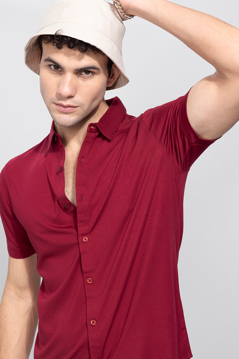 Buy Men's Maverick Berry Red Shirt Online | SNITCH